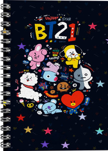 MG Brand BTS BT21 BANGTAN BOYS Kpop Spiral Bounded Rulled Notebook ...