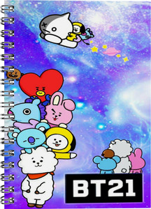 MG Brand BTS BT21 BANGTAN BOYS Kpop Spiral Bounded Rulled Notebook ...