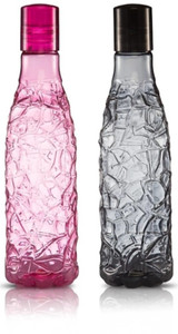 omkar Cobra Water Bottle- 1000ml - PET (Pack of 2, Black & Pink , PET ...