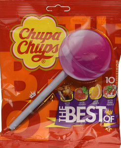 Chupa Chups The Best of 10 Lollipops Packet 120g Strawberry , Apple ...