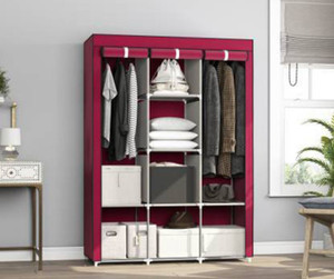 SARTHIPLAZA 8 Shelves Micro Fiber Collapsible Wardrobe Price in India ...