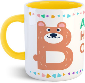 Chiraiyaa Kids Animal Alphabet Letter B Printed Yellow Ceramic Ceramic ...