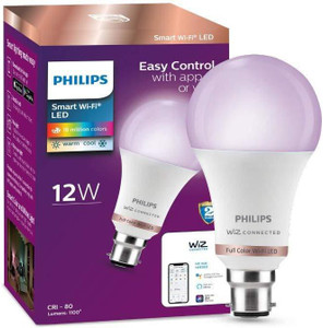 PHILIPS Smart Wi-Fi LED Bulb B22 12-Watt WiZ Connected Smart Bulb Price ...