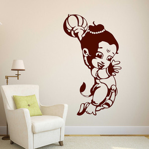 Tuffuk 50 cm Bhagwan Shri Hanumanji | Wall Stickers | PVC Vinyl | Non ...