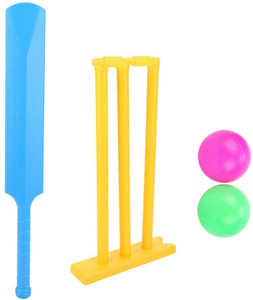 A&C Plastic Cricket Bat, Ball, Wicket Set Plastic for Kids , Cricket ...