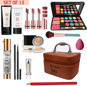 G4U All In One Makeup Kit (3 Lipstick,1 EyeShadow,1 CC Cream, Compact ...