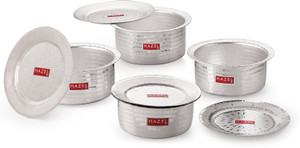 HAZEL Aluminium Hammered Finish Tope Patila With Lid Round Bottom ...