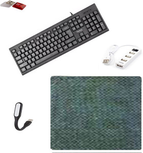 QHMPL QHM 7406 Wired USB Multi-device Keyboard (Black) 4-Port USB Hub ...