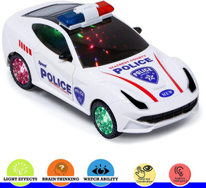 mega shine 360 Degree Rotating Police Dancing Car with 3D Flashing Led ...