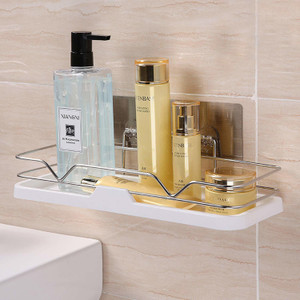 TC Self Adhesive Wall Mounted Bathroom Storage Organizer Shelf Racks ...