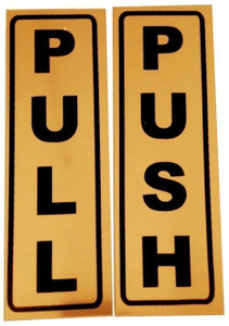 A-Mart™ PUSH PULL Vertical Gold Color Self Stickable Sign Boards, Pack ...