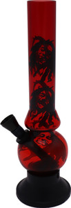 Green Apple Inc Bob Marley Transparent Red Water Pipe 8 Inch Acrylic ...