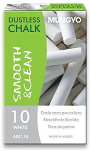 Mungyo Dustless Chalk - White - 10x10 set (100 chalks total) Board ...