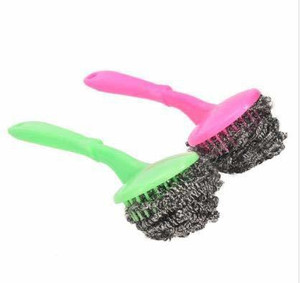 DOMUM Steel Scrubber for Utensil with Comfortable Handle (Pack Of 2 ...