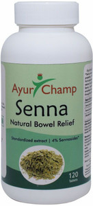 Ayur Champ Senna Natural Bowel Movement - 120 Tablets Price in India ...