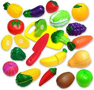 ALLAMWAR Realistic Sliceable Vegetables 15PCS Fruits Cutting Play Toy ...