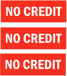 Mindcraftz No Credit Sign Board Pack of 3 Red color Emergency Sign ...