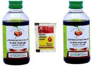 Vaidyaratnam Jathyadi Kera Thailam 200 ML (Pack Of 2 )_Ayurveda harbal ...