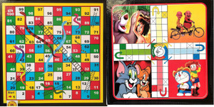 HK Sport & Toys Wooden Board Ludo Snake & Ladders 2 in 1 with Ludo ...