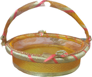 DiceInterior Laddo Gopal Decorative Daliya Golden Color Wooden Pooja ...