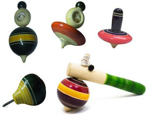 WudCraft Wooden Playing tops (Lattoo, Buguri) Combo pack of 5 types ...