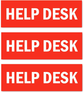 Mindcraftz Help Desk Sign Board Red color Pack of 3 | 12 x 4 inches ...