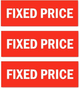 Mindcraftz Fixed Price Sign Board Red color Pack of 3 | 12 x 4 inches ...