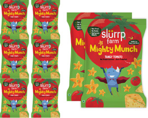 Slurrp Farm Tasty Mighty Munch, Tangy Tomato, Healthy Snack for Kids (8 ...