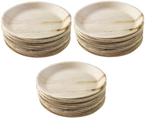 Eco Pure 10 inch disposable Shallow round plates, Areca palm leaf plate ...