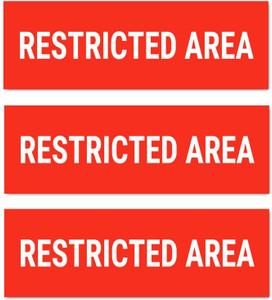 Mindcraftz Restricted Area Sign Board Sticker Red color Pack of 3 | 12 ...