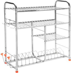 Zobby Utensil Kitchen Rack Steel 4 Shelf Dish Rack | Modular Kitchen ...