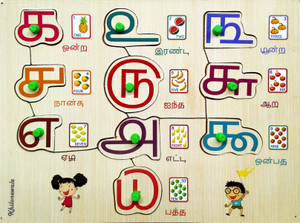 Khilonewale Tamil Numeric with English/Tamil Name, Wooden Letter Puzzle ...
