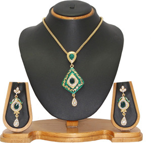 soni craft Alloy Gold-plated Green Jewellery Set Price in India - Buy ...