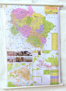 Uttarakhand Political Map hanging (Hindi) for Students useful in School ...