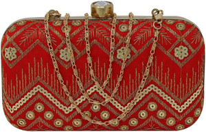 Craftbuddy Party Red Clutch Red - Price in India | Flipkart.com