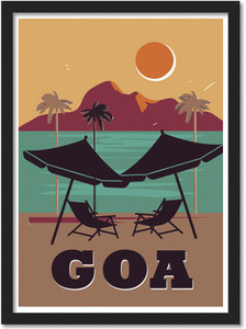 Goa Beach Theme Poster Framed for Room & Office (10 Inch X 13 Inch ...