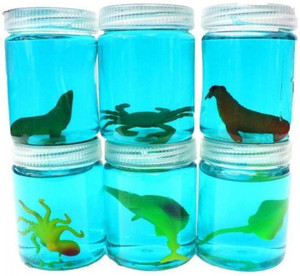 Flipace Slime Sea Animal Semi Transparent ( 6 Pieces ) Multicolor Putty ...