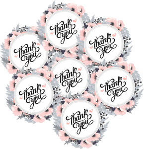 DivineDesigns 5 cm English Roses Thank You Gifts Stickers | Matte ...
