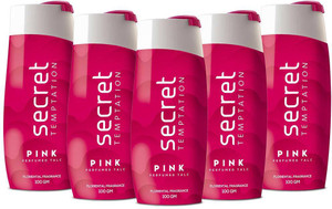 Secret Temptation Pink Talcum Powder Combo, Pack of 5 (100gm each ...