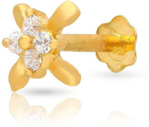 MALABAR GOLD & DIAMONDS Gold Nose Pin for Women 22kt Yellow Gold Stud ...