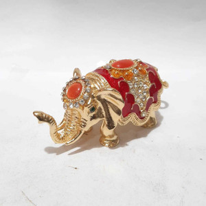 Skyble 100% Metal Elephant with Stone Work Showpiece, Enhance Your Home ...