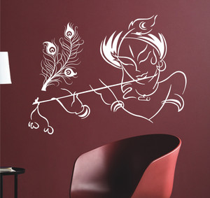 INDIA WALL STICKER 78 cm Krishna With Flute Wall Decal & Sticker ...