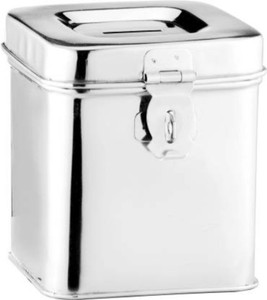piya bass Stainless Steel Money Box Coin Bank (Silver) Coin Bank Price ...