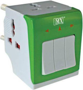 NMS TRADERS 3 PIN 3 Way Multi Plug With Individual Switch ( Plastic ...