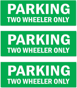 Mindcraftz Parking Two wheeler only, Sign Board Sticker Green color ...
