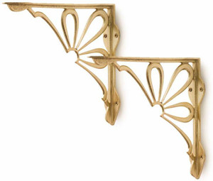 CASA DECOR Camellian Edge Golden Metal Wall Bracket for Wall Shleves ...