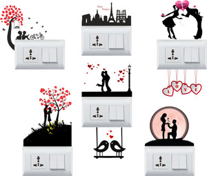 Design Zoo 13 cm Couples Switchboard Sticker Self Adhesive Sticker ...