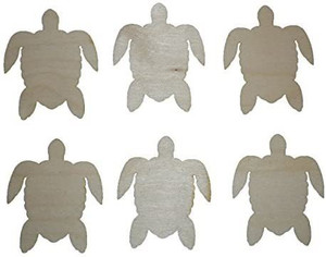 Artistic Sea Turtle Cut Outs Unfinished Wood Mini Turtles 3" Inch 6 ...