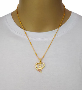 Bright STYLE B letter locket pendants alphabet name gold plated alloy ...