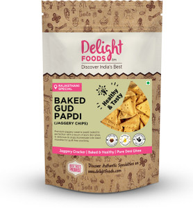 Delight Foods Baked Gud Papdi with Sesame | Healthy Snacks | Jaggery ...